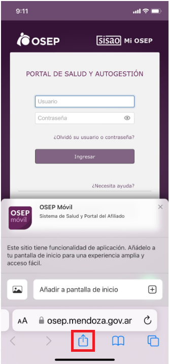 Mi OSEP Inmersión para todos los empleados: Mi OSEP para iOS en iPhone